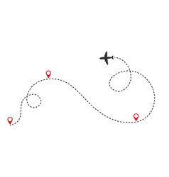 Plane way icon airplane big amplitude waves path Vector Image