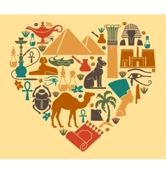 Egypt symbols and pyramids traditional horus eye vector by JackyBrown ...