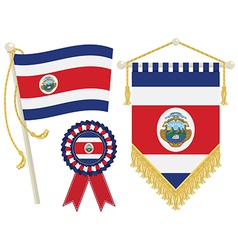 Costa rican flag wavy ribbon background Royalty Free Vector