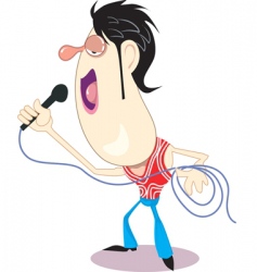 Doodle cartoon character a singer girl singing Vector Image