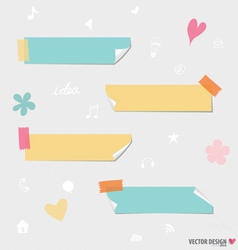 Cute note papers ready for your message Royalty Free Vector