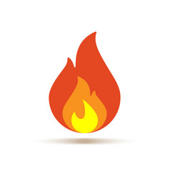Simple flame icon in flat style Royalty Free Vector Image