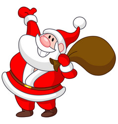 Cartoon happy santa claus waving Royalty Free Vector Image