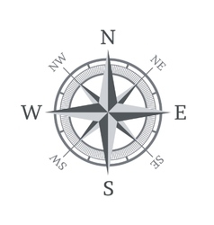 Seafarer navigation compass nautical icon Vector Image