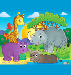 Rhino theme image 1 Royalty Free Vector Image - VectorStock