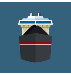 Front view of a cargo ship Royalty Free Vector Image