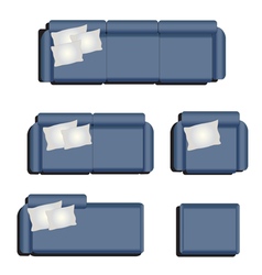 Sofas furniture pieces flat Royalty Free Vector Image