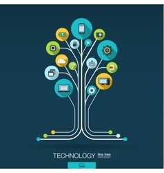 Abstract education background growth flower Vector Image