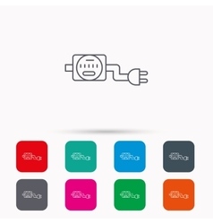 Power symbol line icon set Royalty Free Vector Image