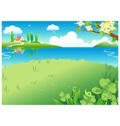 Idyllic landscape background Royalty Free Vector Image