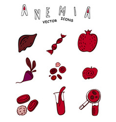 Anemia icons set Royalty Free Vector Image - VectorStock