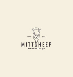 Cute line art sheep logo symbol icon design Vector Image