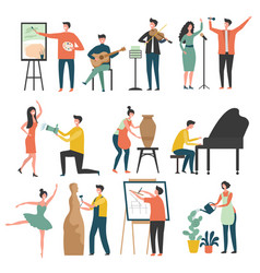 Cartoon of various creative kids Royalty Free Vector Image