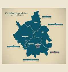 Modern map - south cambridgeshire district uk Vector Image