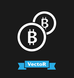 Bitcoin logo black and white Royalty Free Vector Image