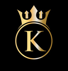 Letter k crown logo Royalty Free Vector Image - VectorStock