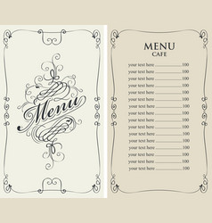 Menu design wine list Royalty Free Vector Image