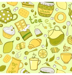 Tea and sweets background Royalty Free Vector Image