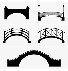 Types of bridges in linear style set Royalty Free Vector