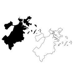 Blank outline map of usa Royalty Free Vector Image