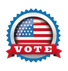 Blue election ribbon and stars design element Vector Image