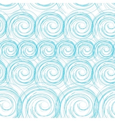 Seamless sea hand-drawn pattern waves background Vector Image