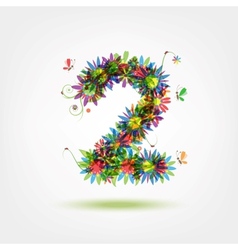 Floral number two for your design Royalty Free Vector Image