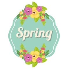 Spring landscape with trees mountains and hills Vector Image