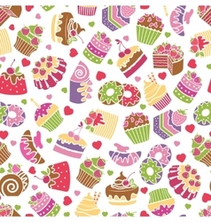Sweets and bakery pattern background Royalty Free Vector