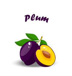 Red plum cartoon Royalty Free Vector Image - VectorStock