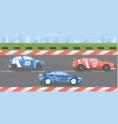 Cartoon car racing sport professional competition Vector Image
