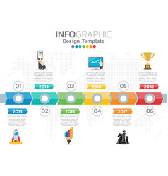 Infographic template design with 6 color options Vector Image