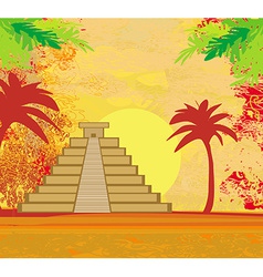 Sketch of chichen itza mayan pyramid in mexico Vector Image