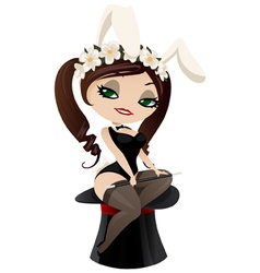 White Rabbit with pocket watch Royalty Free Vector Image