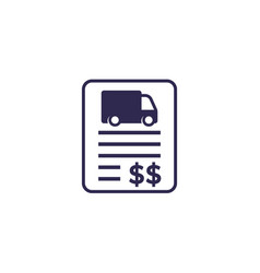 Transportation costs icon on white Royalty Free Vector Image