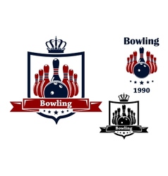 Bowling club logos and pictures Royalty Free Vector Image