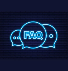 Frequently asked questions faq banner glitch icon Vector Image
