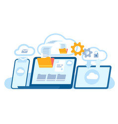 Blogging concept on yellow background laptop Vector Image