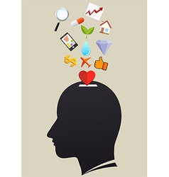 Man with brain Royalty Free Vector Image - VectorStock