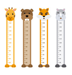 Children meter wall animals Royalty Free Vector Image