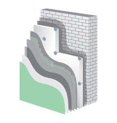 House thermal insulation works cartoon Royalty Free Vector