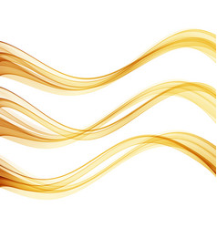Gold color abstract transparent wave design Vector Image