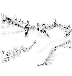 Music with falling notes on white Royalty Free Vector Image