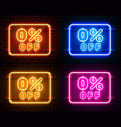 Neon off sign color set Royalty Free Vector Image