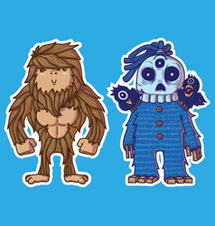 Gremlin emoticon set Royalty Free Vector Image