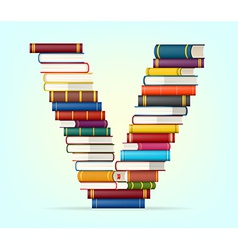 Alphabet from stacks of multi colored books Vector Image