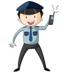 Cute style security guard saluting cartoon Vector Image