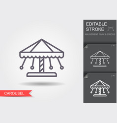 Attraction carousel fun entertainment park Vector Image