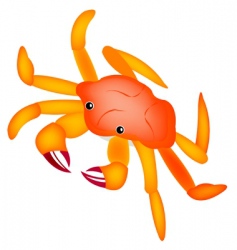 Red cartoon smiling crab Royalty Free Vector Image
