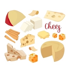 Cheese set Royalty Free Vector Image - VectorStock